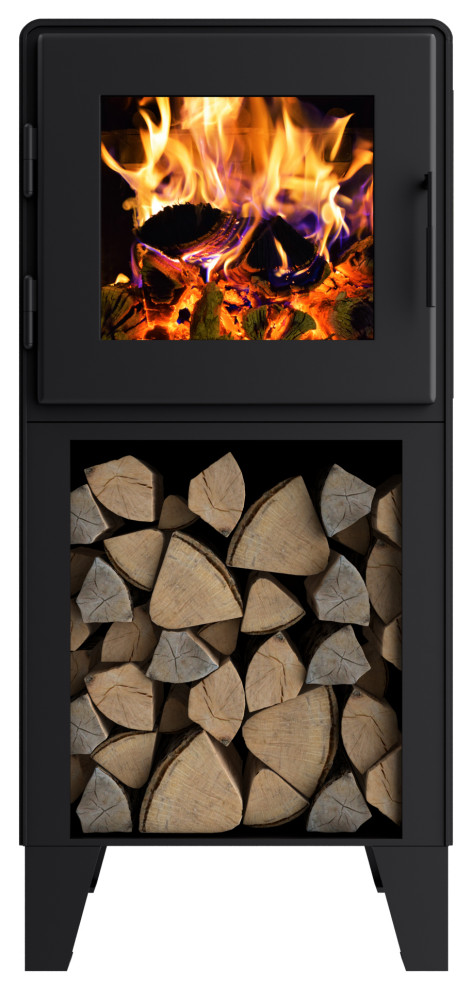 Nova Tower Wood Stove, Height Extension Legs, Satin Black, Satin Black ...