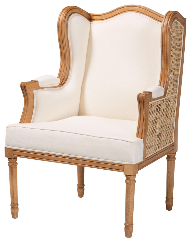 Cain Accent Chair, Beige/Honey Brown - Tropical - Armchairs And Accent ...