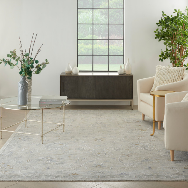Nourison Infinite Ift04 Traditional Rug, Lt Gray, 9'3"x12'7 ...