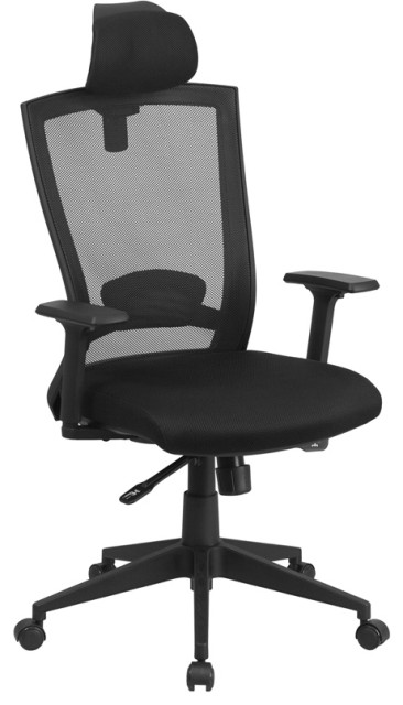Black Mesh Executive Swivel Ergonomic Office Chair,Back Angle ...