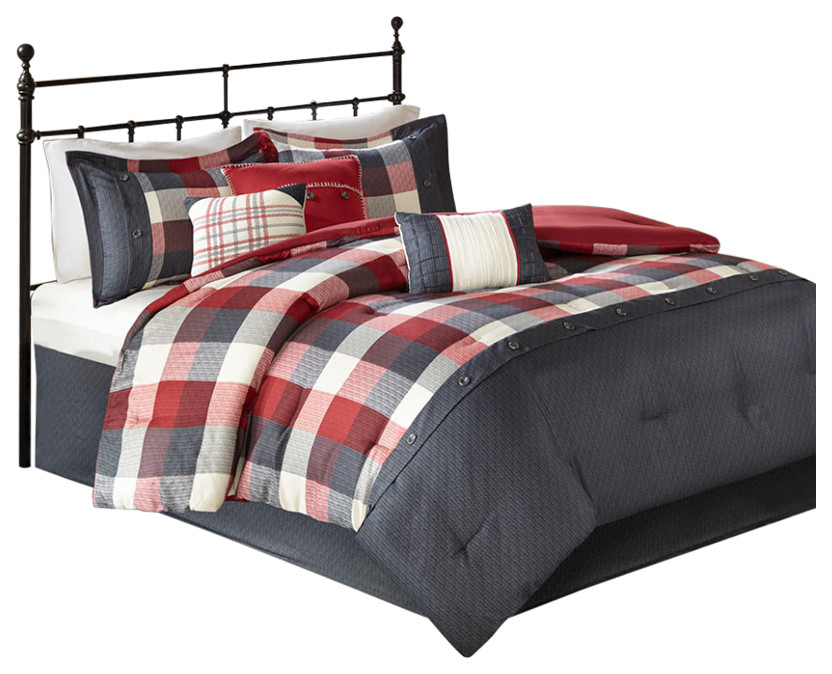 Madison Park Ridge Cabin Farmhouse Buffalo Check Comforter/Duvet Cover ...