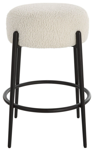 Uttermost - 23783 - Counter Stool - Arles - Satin Black - Midcentury ...