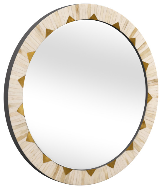 Bonе & Brass Round Mirror 30x30 - Transitional - Wall Mirrors - by ...