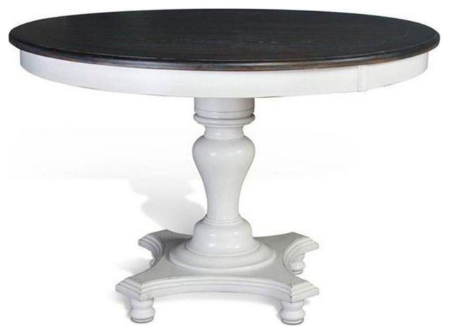 54" x 36" Round Counter Height White Dining Table - French Country ...