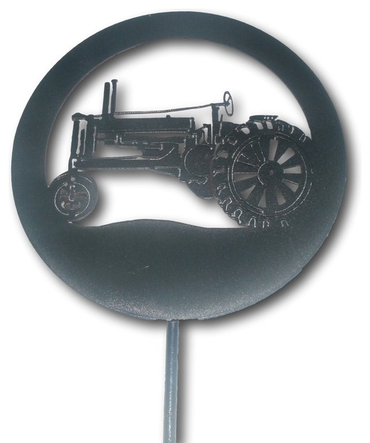 3 Foot Tall Tractor Garden Stake - Farmhouse - Garden Statues And Yard ...