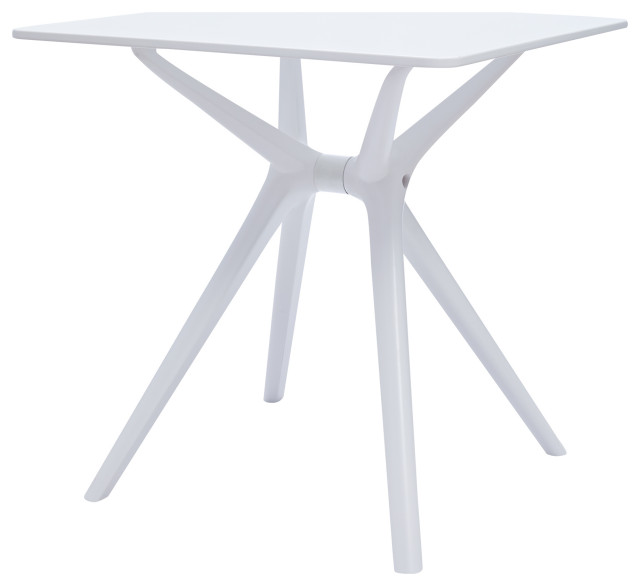 Midcentury Polypropylene Side Table, White - Midcentury - Side Tables ...