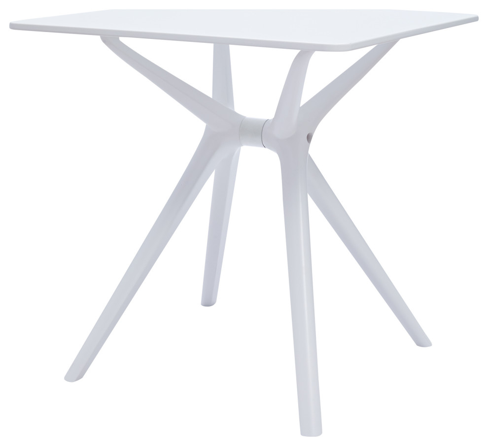 Midcentury Polypropylene Side Table, White - Midcentury - Side Tables ...