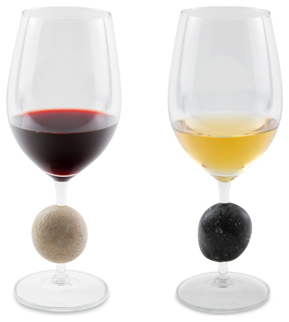 Stone Wine Glasses, Set of 2 - Contemporary - Wine Glasses - by Sea ...