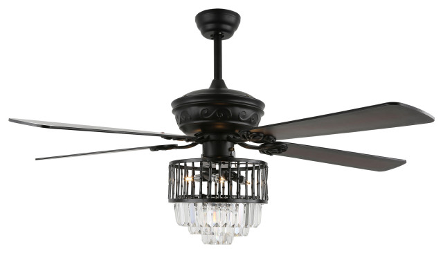 5 Blade Reversible Blades Contemporary Ceiling Fan With Remote Control ...
