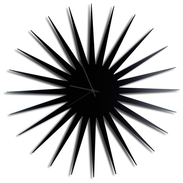 MCM Starburst Clock, Black, Midcentury Modern Wall Clocks - Midcentury ...