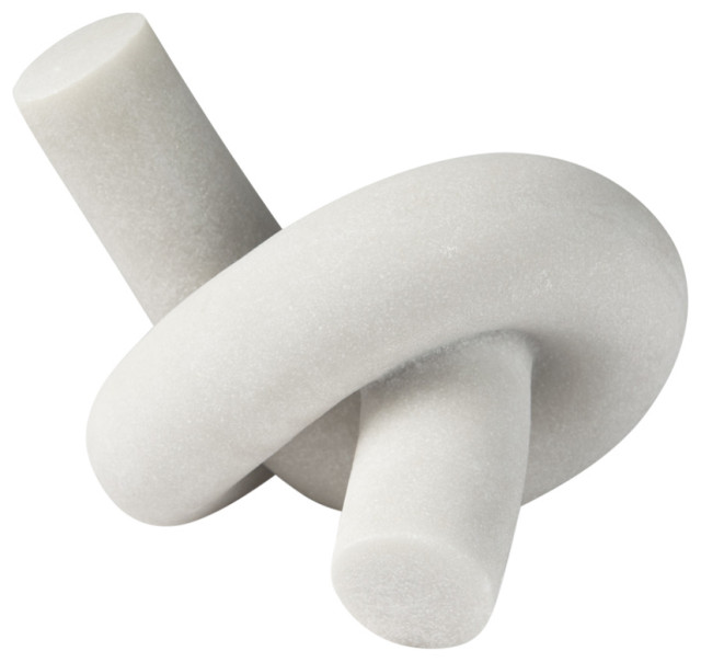 Otto Large White Resin Knot Shaped Decorative Object, Large ...