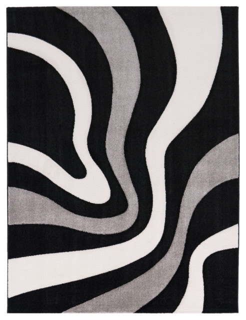 Modern Area Rug With Wave Pattern, 5'3"x7'7" - Contemporary - Area Rugs ...