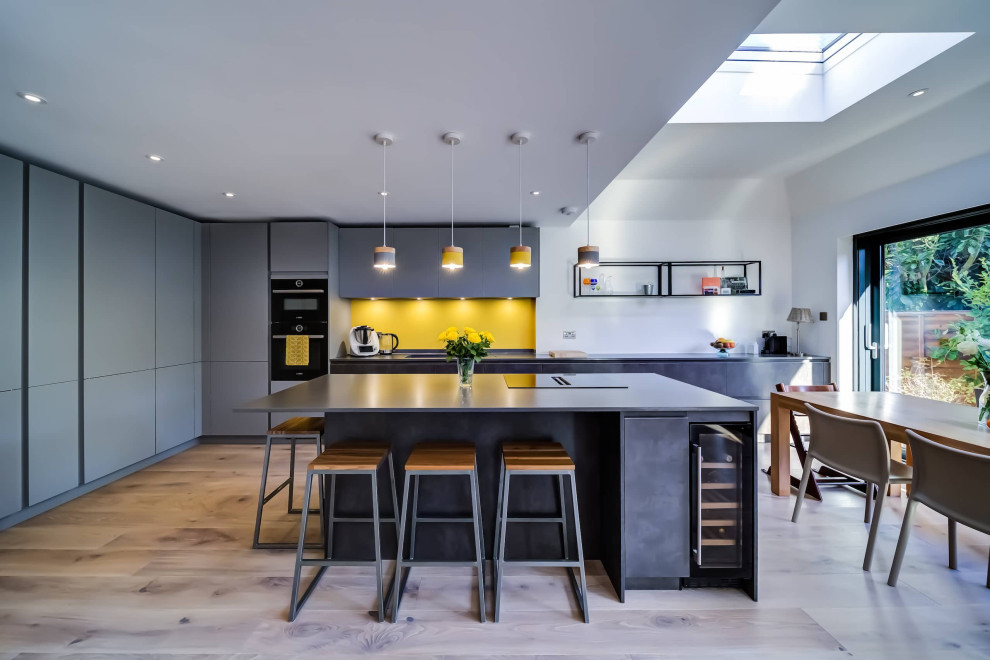 Modern Grey & Yellow Kitchen in Ham - Modern - Kitchen - London - by ...