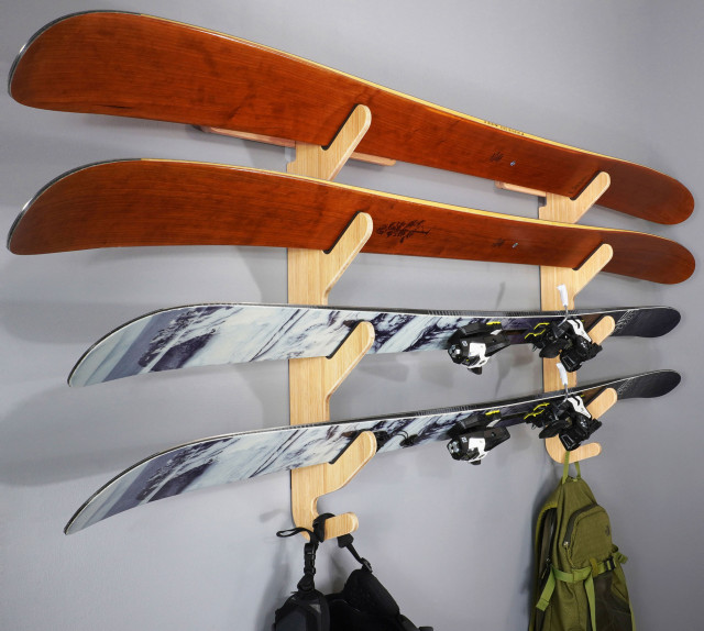 Ski Rack - The Hallsteiner Series Horizontal Ski Wall Mount, Quad ...
