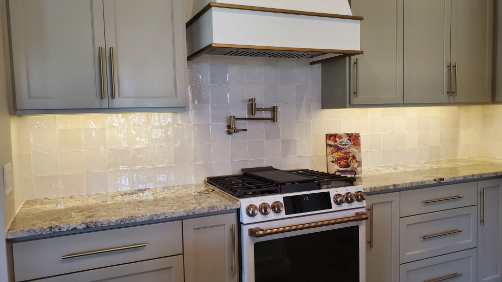 Backsplash with 5x5 White Zellige Tiles - Kitchen - Other - by Destin ...