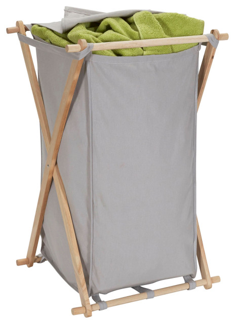 X-Frame Wood Laundry Hamper - Transitional - Hampers - by Household ...