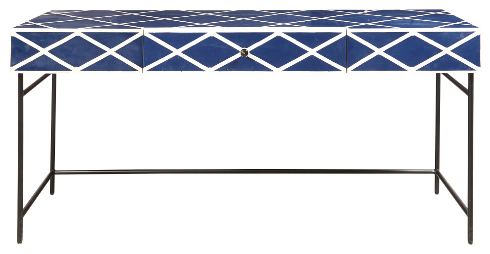 Navy Blue Writing Desk With Storage Drawer - Desks And Hutches - by ...