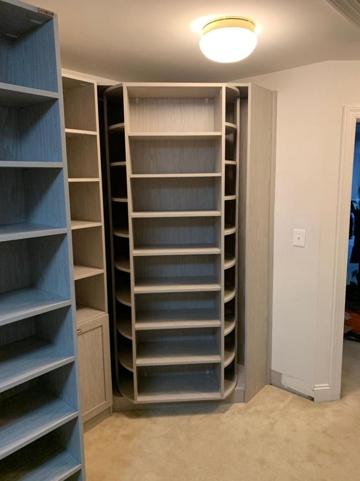 Elegant Organization: Designing Light Brown Wooden Walk-In Closets ...