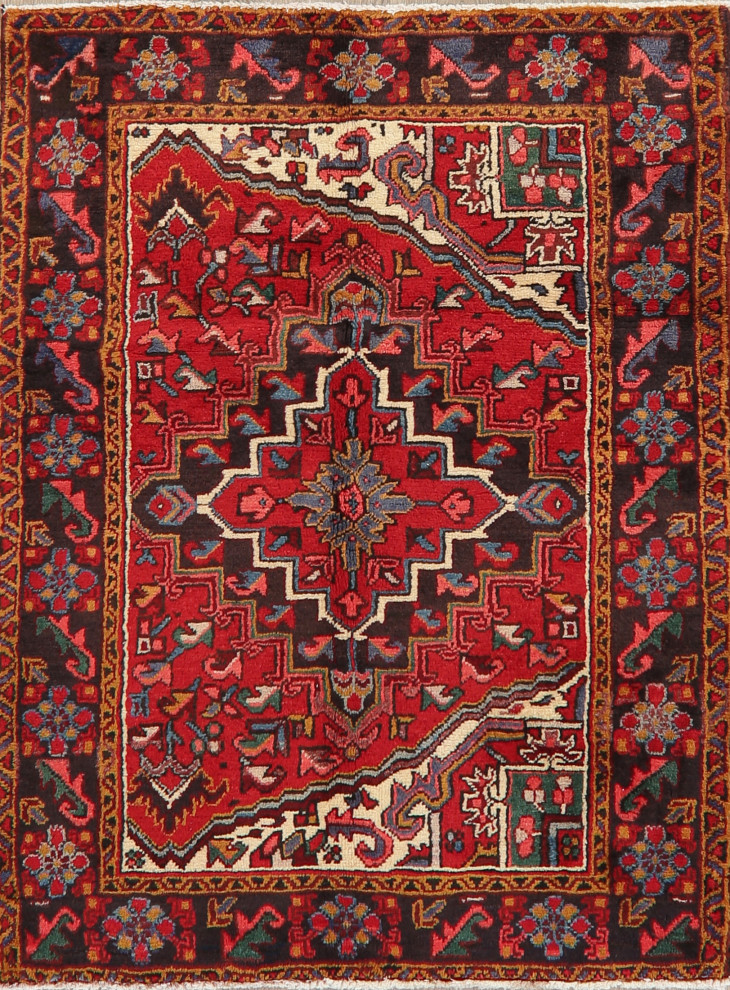 Home Decor Geometric Rug Living Room Wool Handmade Oriental Carpet, Red ...
