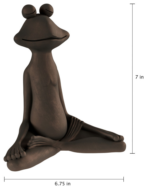 Meditating Frog Garden Statue - Zen Yoga Resin Toad Sculpture ...