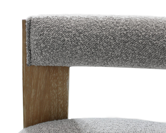 Jaden 7-Piece 60" Dining Set With 6 Trish Gray Boucle Arm Chairs ...