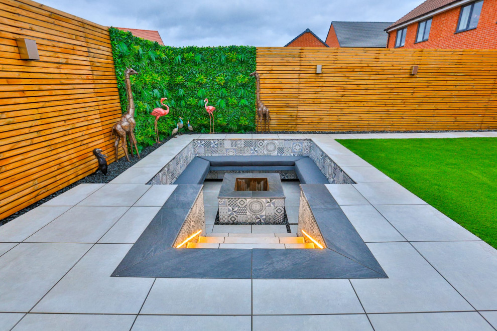 The Sunken Fire Pit & Garage Conversion Project - Modern ...