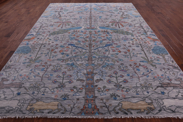 Handmade Persian Tree Of Life Wool Rug 9' 3" X 11' 10" - Q13381, 9' 3 ...