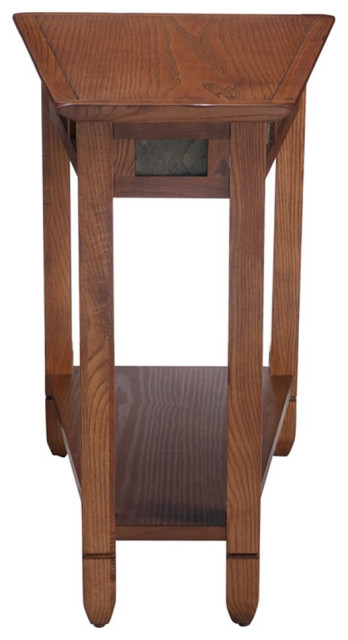 Leick Furniture Rustic Slate Wood Recliner Wedge End Table in Rustic ...