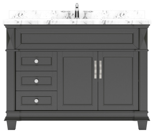Victoria 48" Bath Vanity in Espresso, Quartz Top, Sink, MS-2648-CMRO-ES ...
