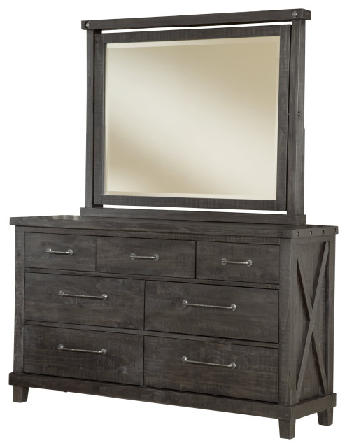 Yanez 5PC C King Bed, Nightstand, Dresser, Mirror & Chest Set in ...