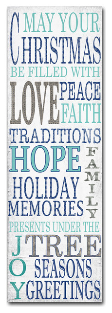Jean Plout 'Hope Blue Christmas' Canvas Art, 6"x19" - Contemporary ...