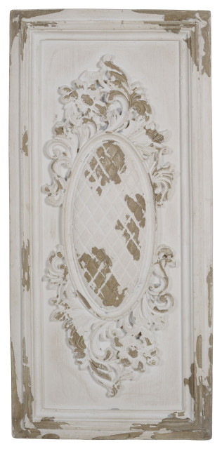 Traditional Style Decorative Wall Panel, White And Brown - Farmhouse ...