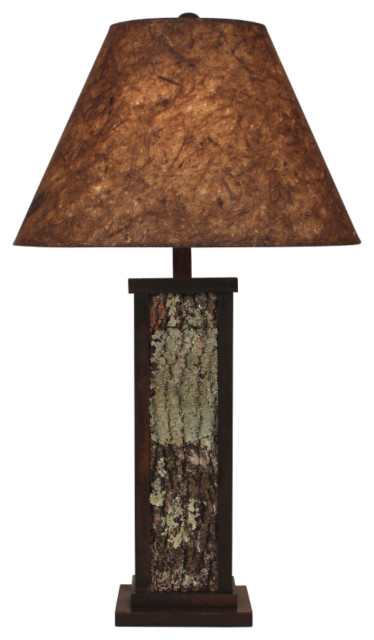 Aspen and Poplar Bark Table Lamp With Woodchip Shade - Rustic - Table ...