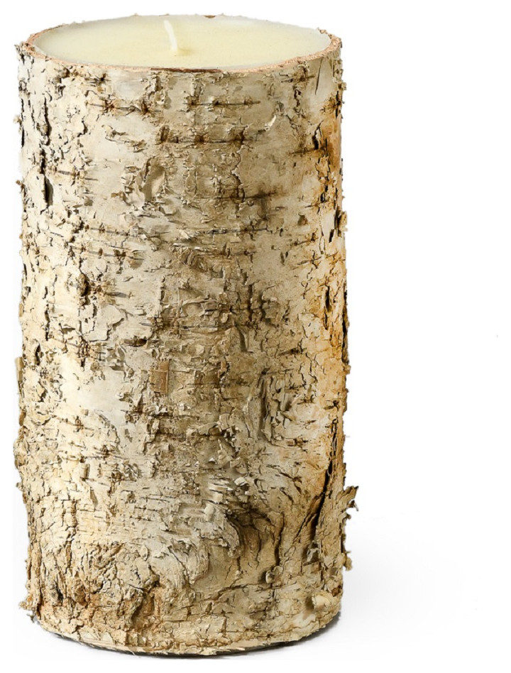 Medium Birch Bark Candle, Sold Individually, 4"x8" - Rustic - Candles ...