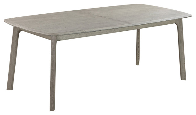 Benzara BM293105 Extendable Rectangle Dining Table, Flared Legs, Gray Oak - Transitional ...