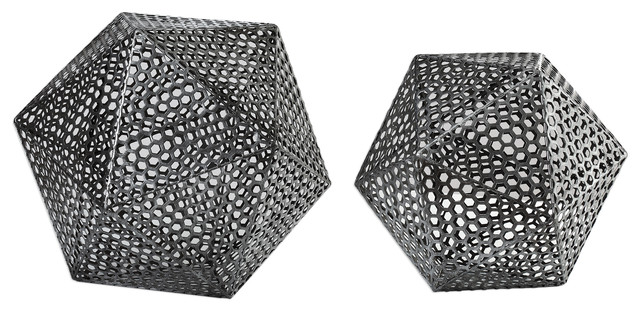 Uttermost Kimora Aged Icosahedrons S/2 - Industrial - Decorative ...