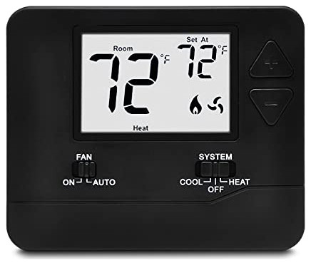 Non-Programmable Digital Thermostat for Home, up to 1 Heat/1 Cool With ...