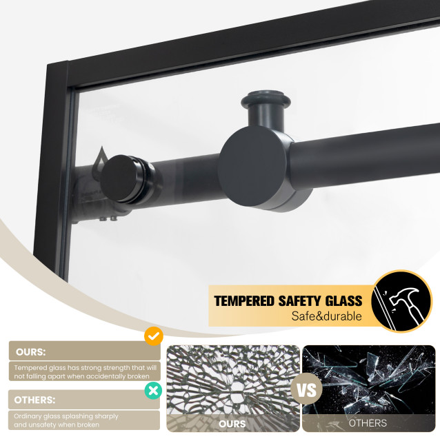 Losar Rectangle Sliding Framed Shower Enclosure, 48" W X 78"h - Contemporary - Shower Doors - by ...