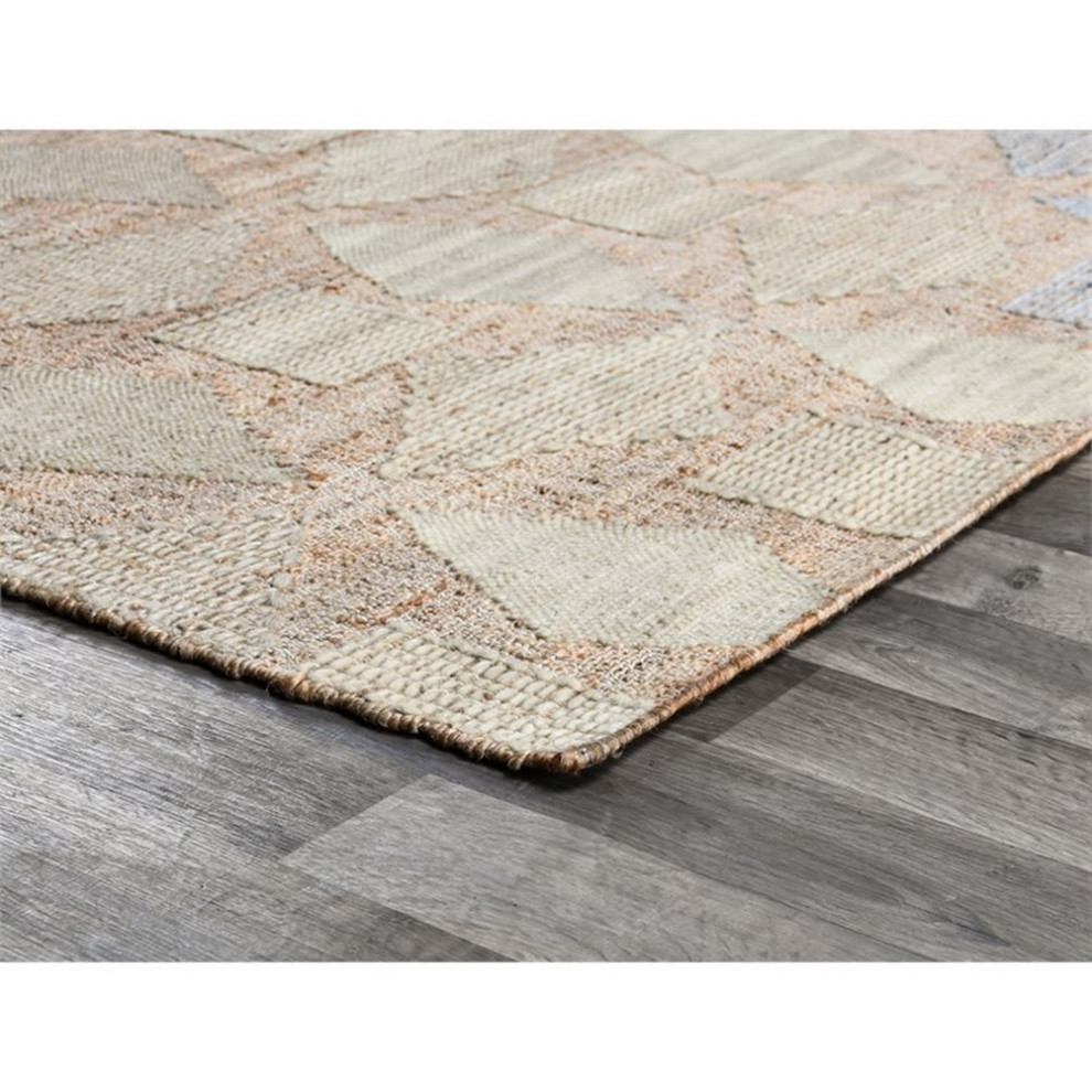 Kosas Home Jules 60x96" Handwoven Jute and Wool Area Rug in Natural ...