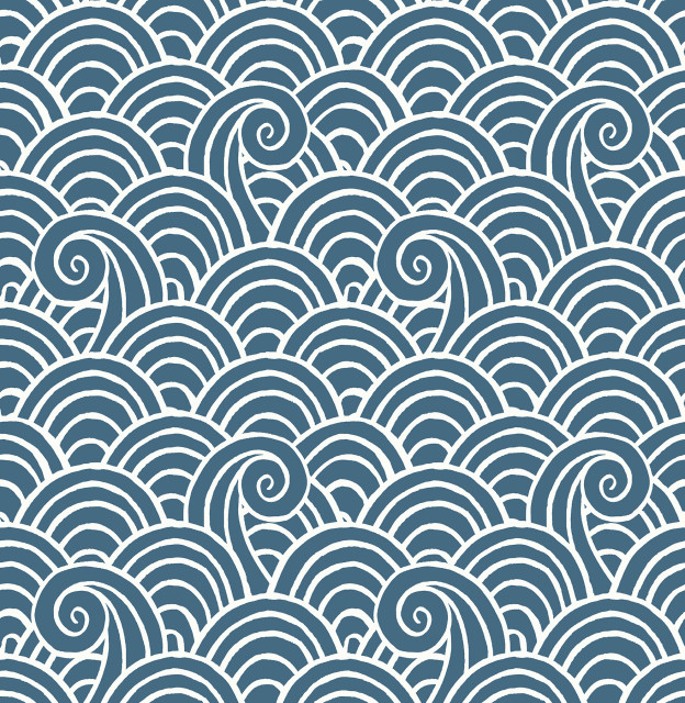 Alorah Blue Wave Wallpaper, Swatch - Contemporary - Wallpaper - by ...