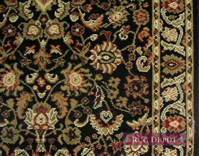 Persian Classics Traditional Stair Runner Black, 31"x1' Rug Runner ...