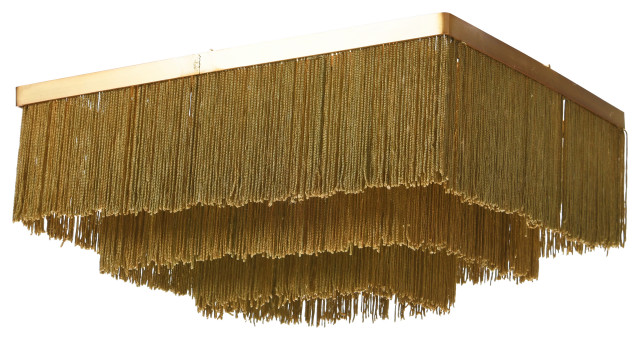 13.75" Square Flush Mount Fringe Light Fixture - Contemporary - Flush ...