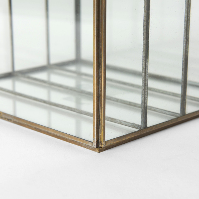 Modern Rustic Gold Metal and Glass File Holder - Contemporary - Desk ...