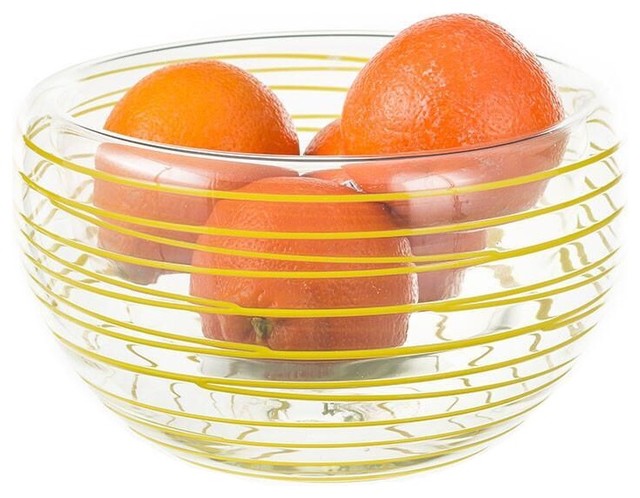 Thread Bowl, 10" Opaque Lemon - Contemporary - Serving And Salad Bowls ...