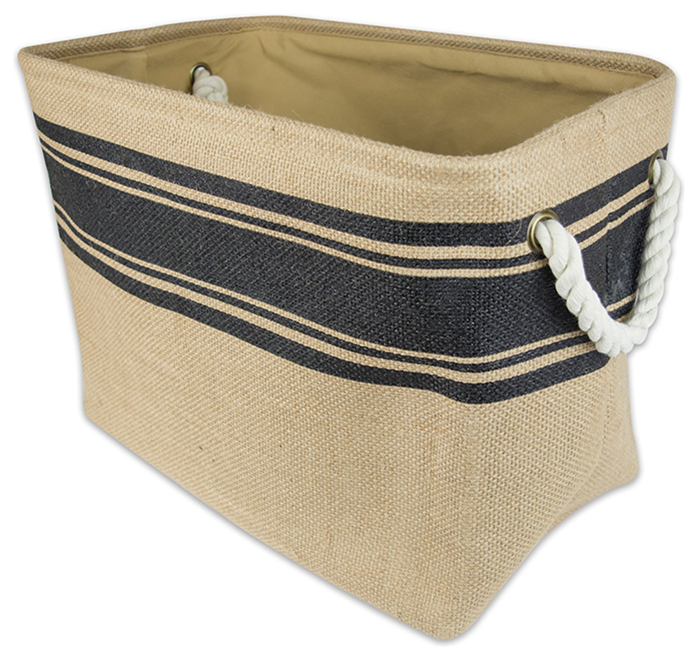 DII Burlap Bin Border Black Rectangle Large 18x12x15" - Contemporary ...