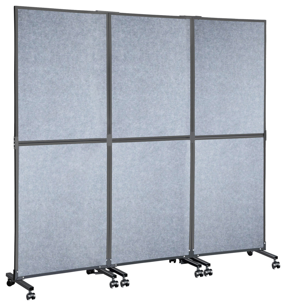 Acoustic Room Divider 72"x66" Office Partition 3 Panels - Contemporary ...