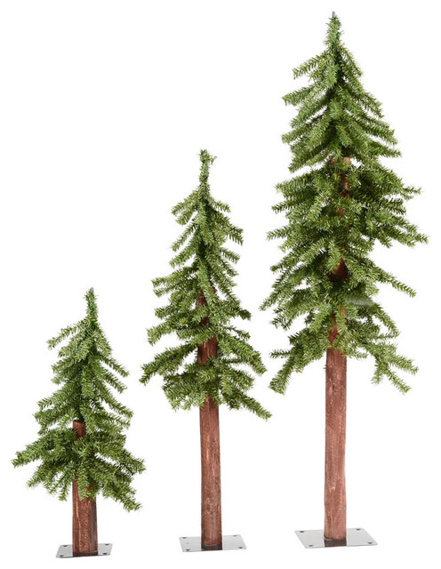 2' 3' 4' Natural Alpine Tree Set 633T - Traditional - Christmas Trees ...
