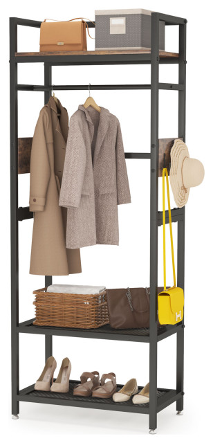 Tribesigns Entryway Hall Tree Coat Rack With Shoe Storage Shelf and ...