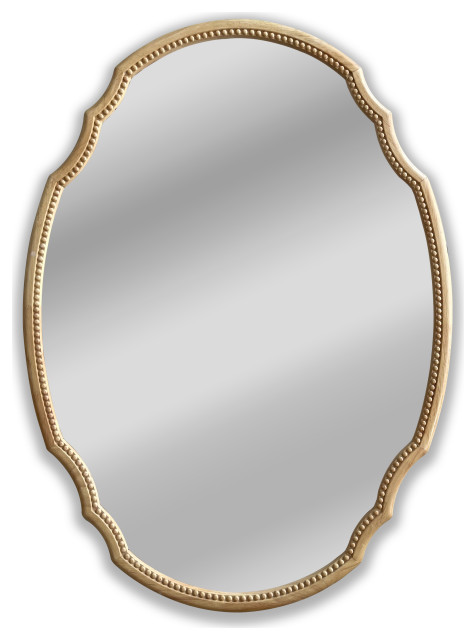 Chloe's Reflection Contemporary Maple Wood Oval Framed Wall Mirror, 36 ...