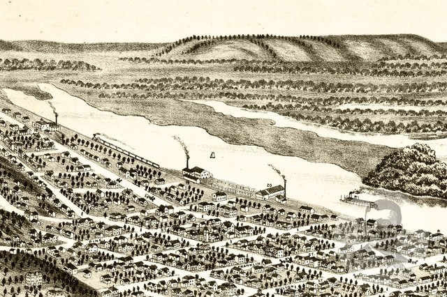 Old Map of Red Wing Minnesota 1880, Vintage Map Art Print, 12"x18 ...